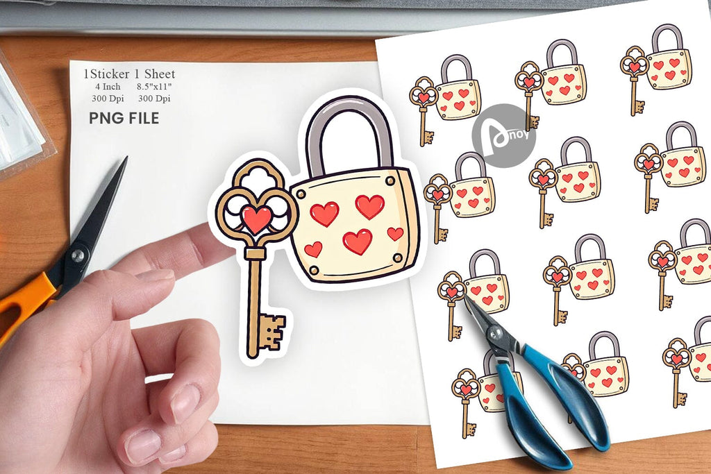 Heart Keys Sticker - So Fontsy