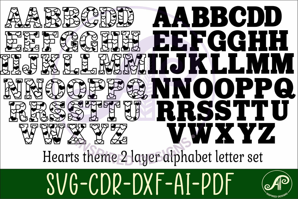 Heart letters alphabet set x 41 - So Fontsy