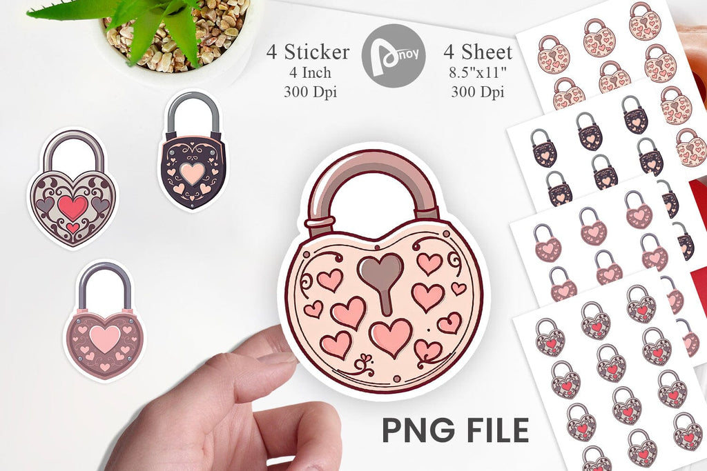 Heart Locks Sticker - So Fontsy