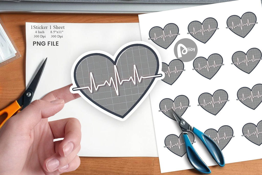 Heart Monitor Sticker - So Fontsy