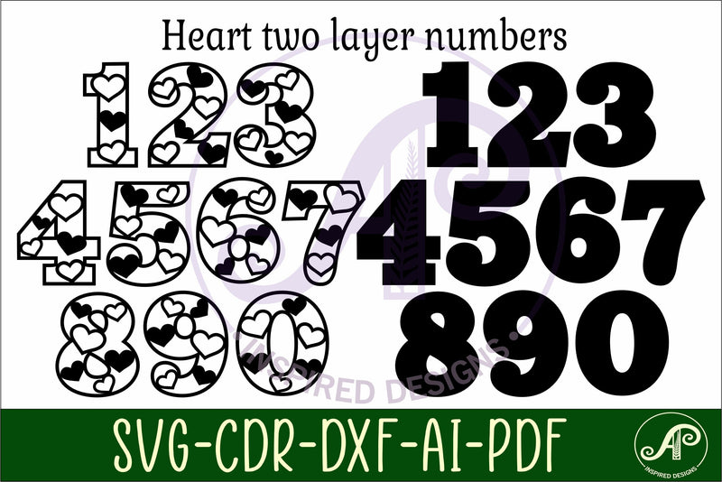 Heart number two layer wall sign SVG cut files - So Fontsy