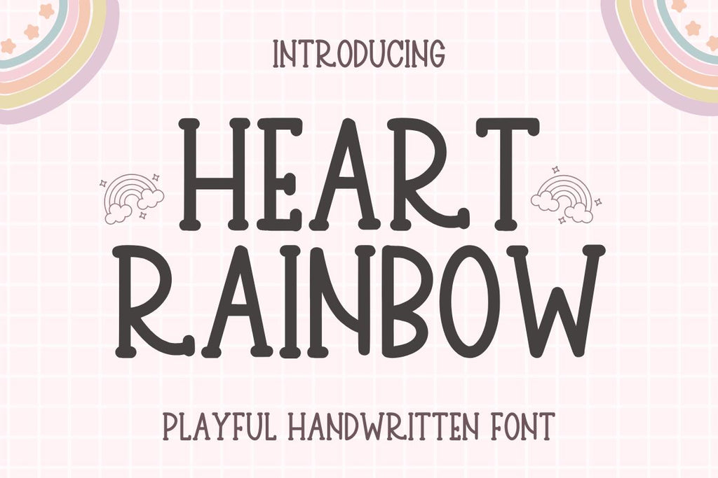 Heart Rainbow - Cute Handwritten Font - So Fontsy