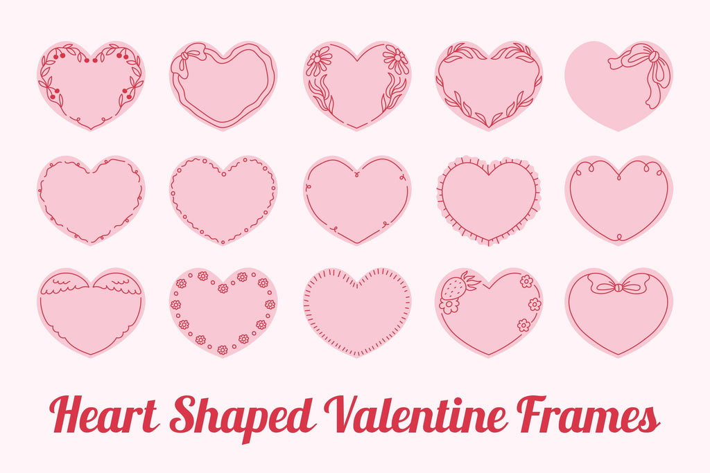 Heart Shaped Valentine Frames PNG Clipart - So Fontsy
