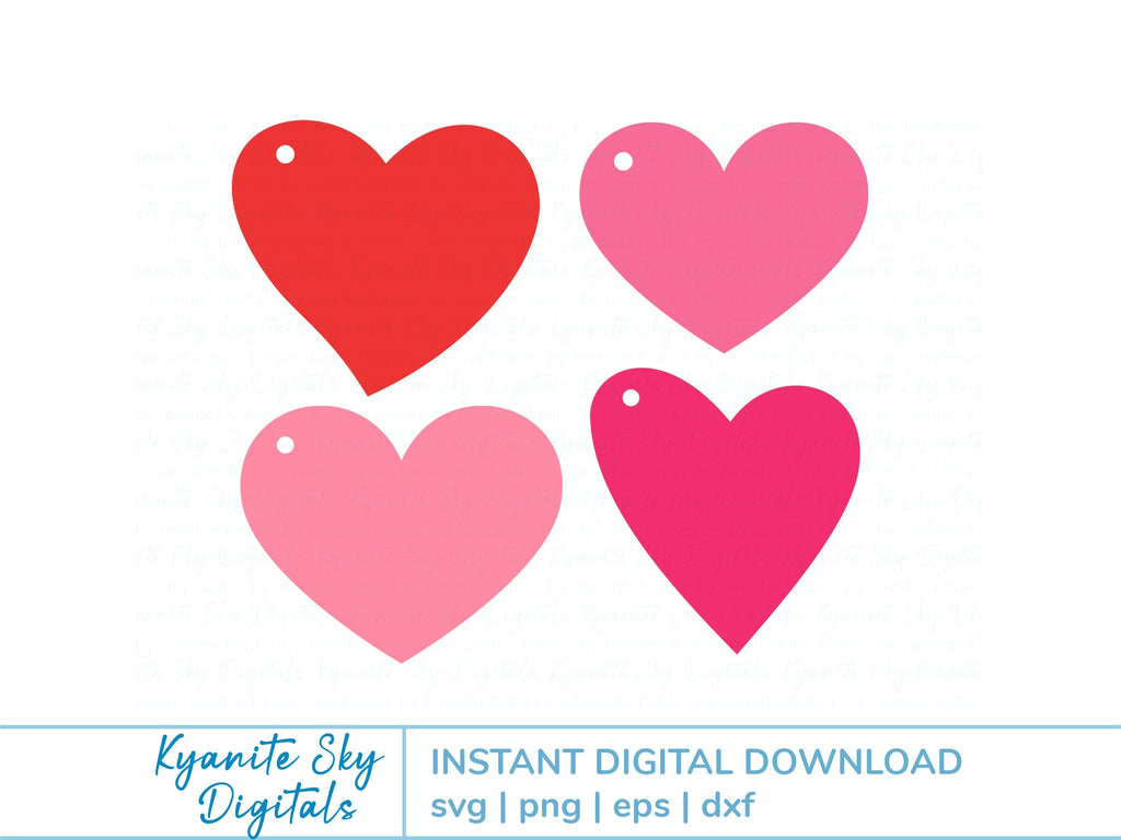 Heart Tags SVG heart shape gift tag cut files - So Fontsy