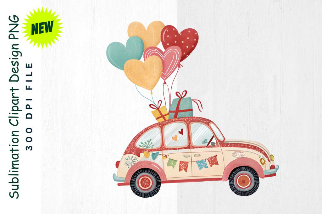 Heart Themed Parade Float Sublimation Clipart - So Fontsy