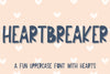 Heartbreaker, Handwritten Font with Hearts - So Fontsy