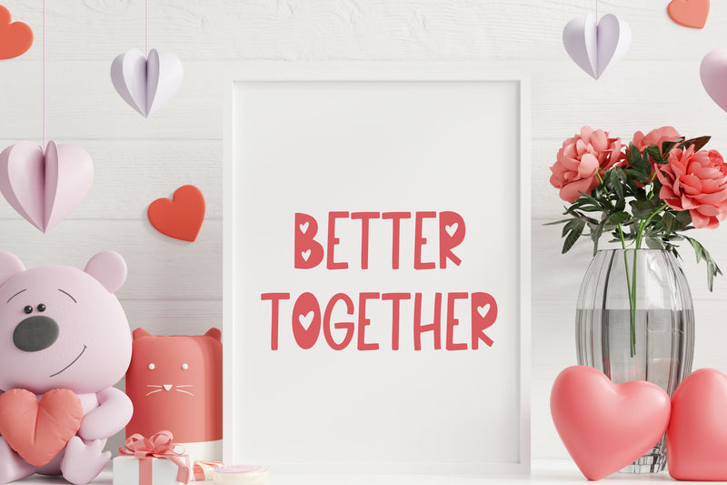 Heartbreaker, Handwritten Font with Hearts - So Fontsy