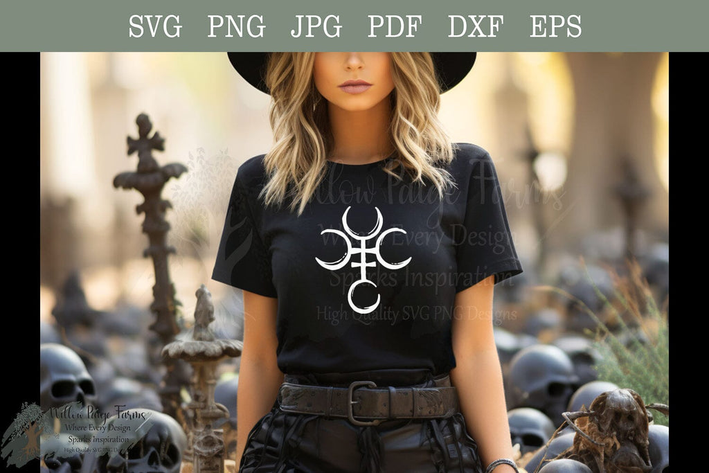 Hecate Symbol, Gothic Wiccan Design Gothic, feminist svg, dark goth Wi ...
