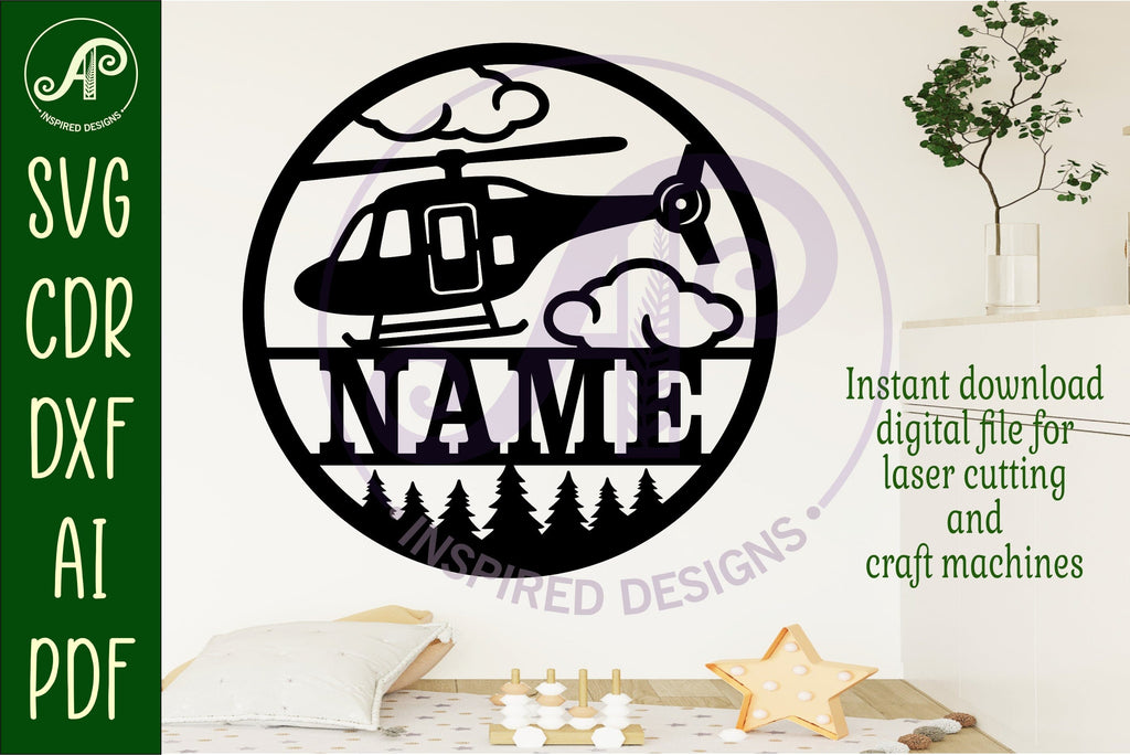 Helicopter named wall sign - So Fontsy