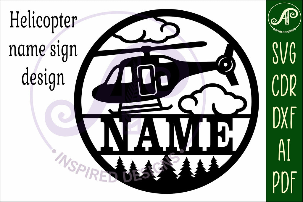 Helicopter named wall sign - So Fontsy