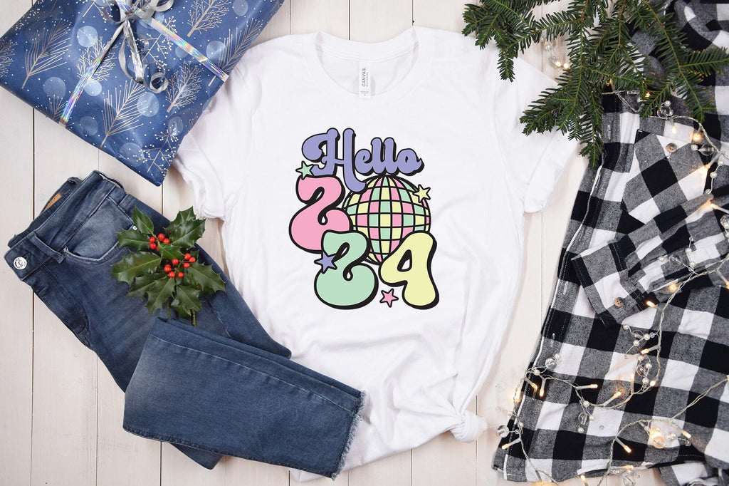 Hello 2024 - Retro New Year Sublimation - So Fontsy