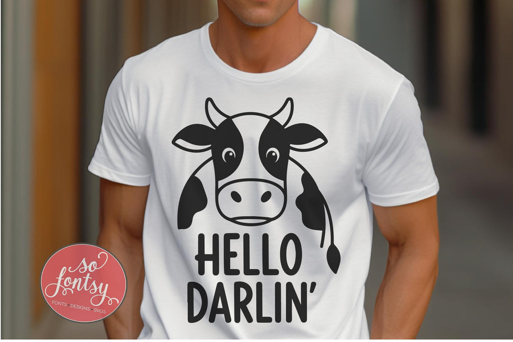 Hello Darlin SVG Cut File for Cricut & Silhouette - So Fontsy