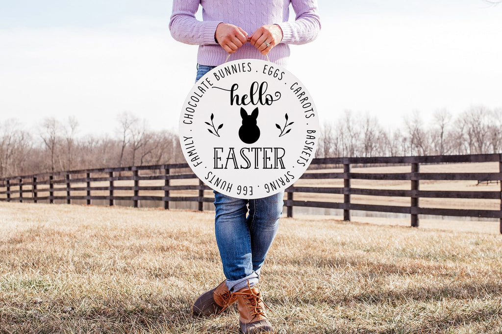 Hello Easter - Farmhouse Easter Sign SVG - So Fontsy