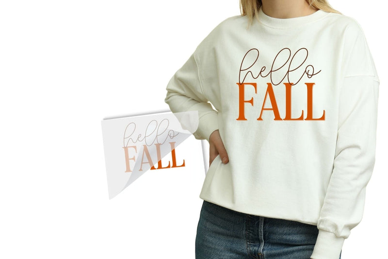 Hello Fall DTF Heat Transfer for Custom Apparel - So Fontsy