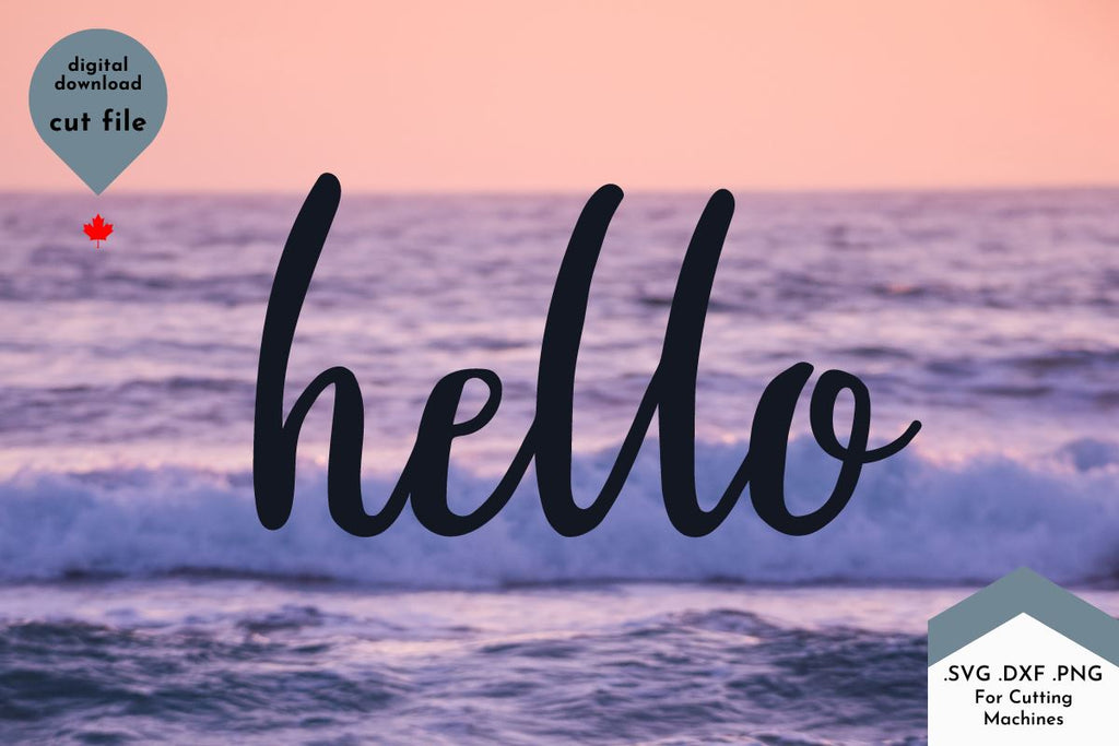 Hello Script SVG Cut File Freebie - So Fontsy