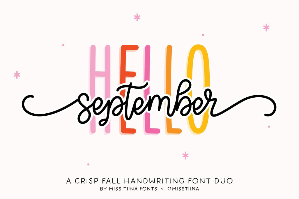Hello September Font Duo - So Fontsy