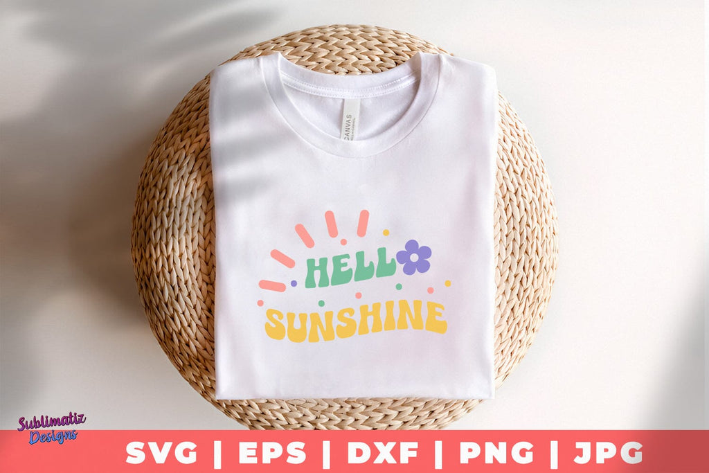 Hello Sunshine, SVG File for Cricut, - So Fontsy