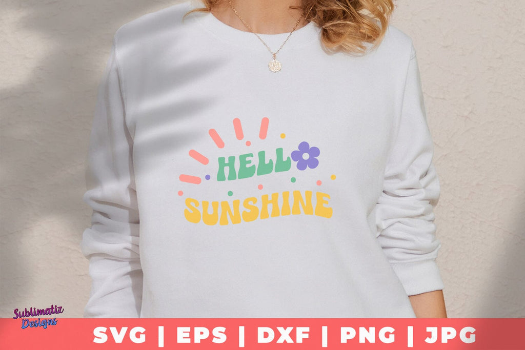Hello Sunshine, SVG File for Cricut, - So Fontsy