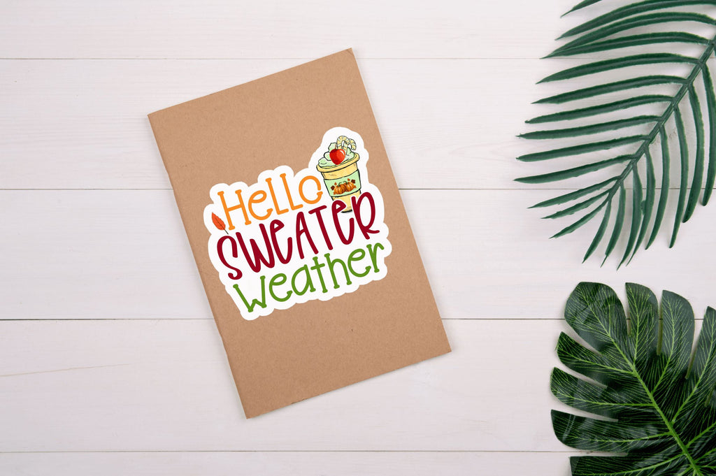 Hello sweater weather Sticker Design - So Fontsy