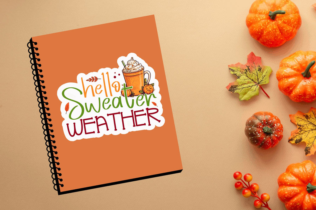 Hello sweater weather Sticker Design - So Fontsy