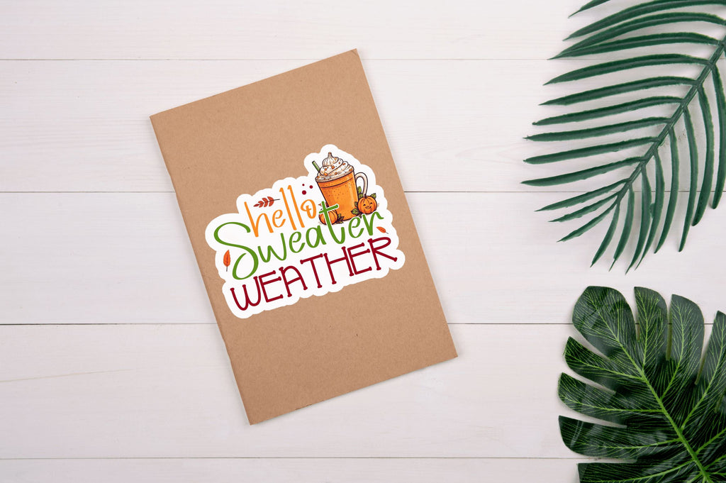 Hello sweater weather Sticker Design - So Fontsy