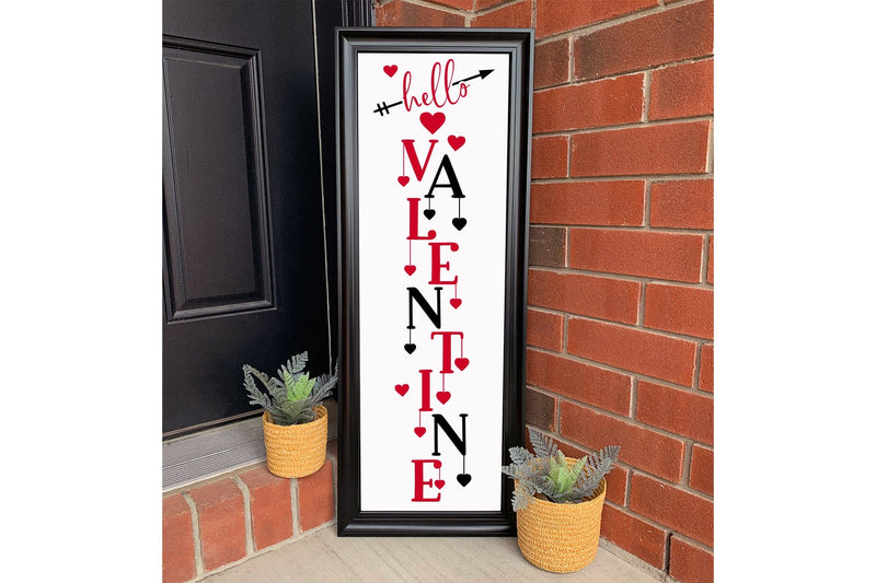 Hello Valentine - Valentines Day Porch Sign SVG - So Fontsy
