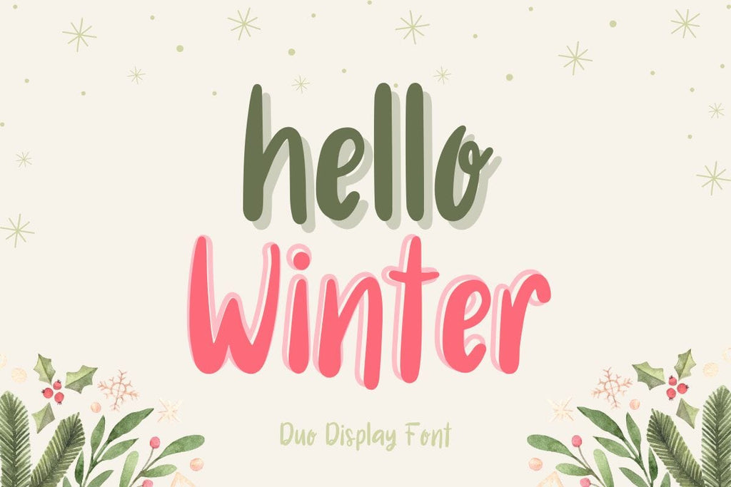 Hello Winter - Display Font Duo - So Fontsy