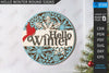 Hello Winter Round Sign Laser Cut | Winter Front Door Decor | Welcome ...