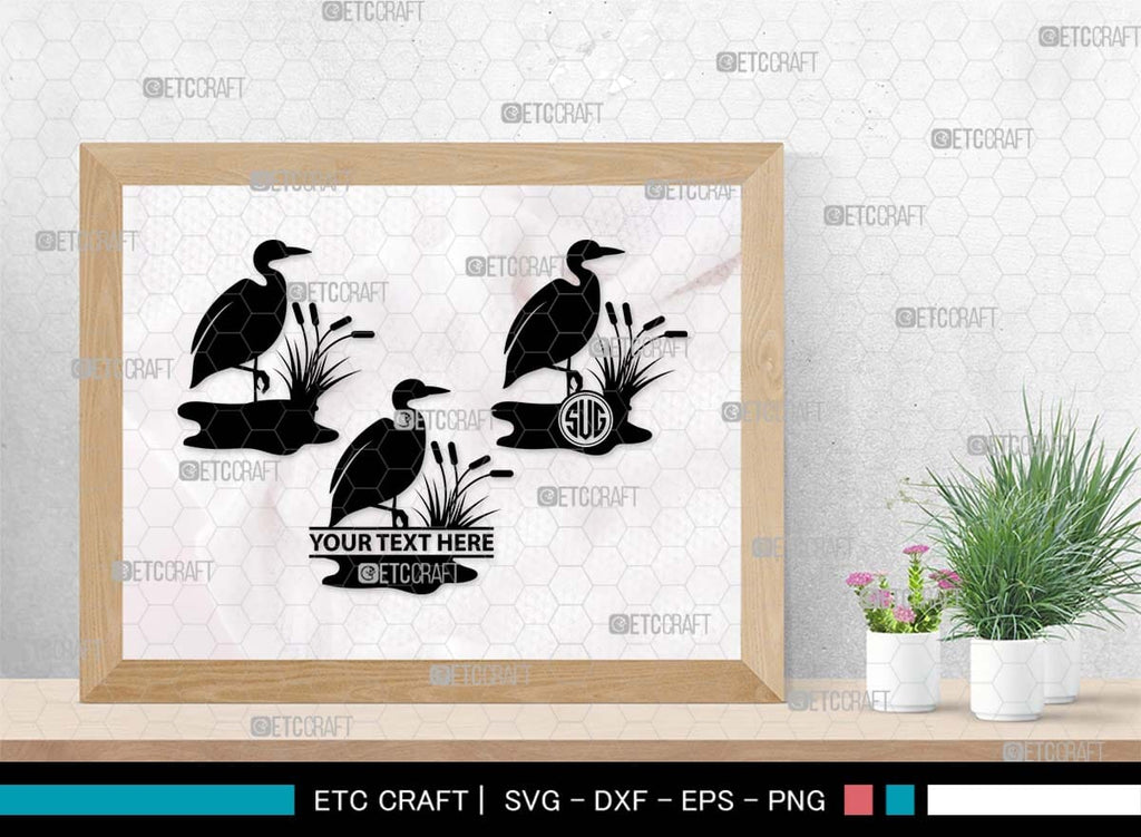 Heron SVG, Heron Silhouette, Bird Svg, Heron Reeds Svg, Lake Reeds Svg ...