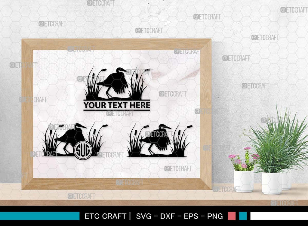 Heron SVG, Heron Silhouette, Bird Svg, Heron Reeds Svg, Lake Reeds Svg ...