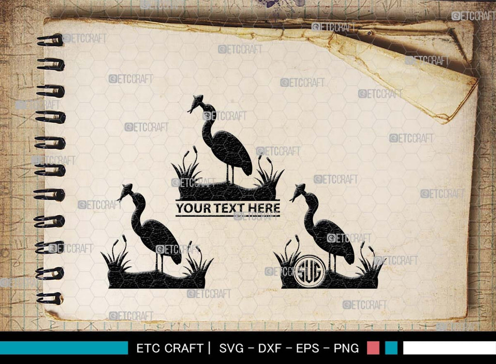Heron SVG, Heron Silhouette, Bird Svg, Heron Reeds Svg, Lake Reeds Svg ...
