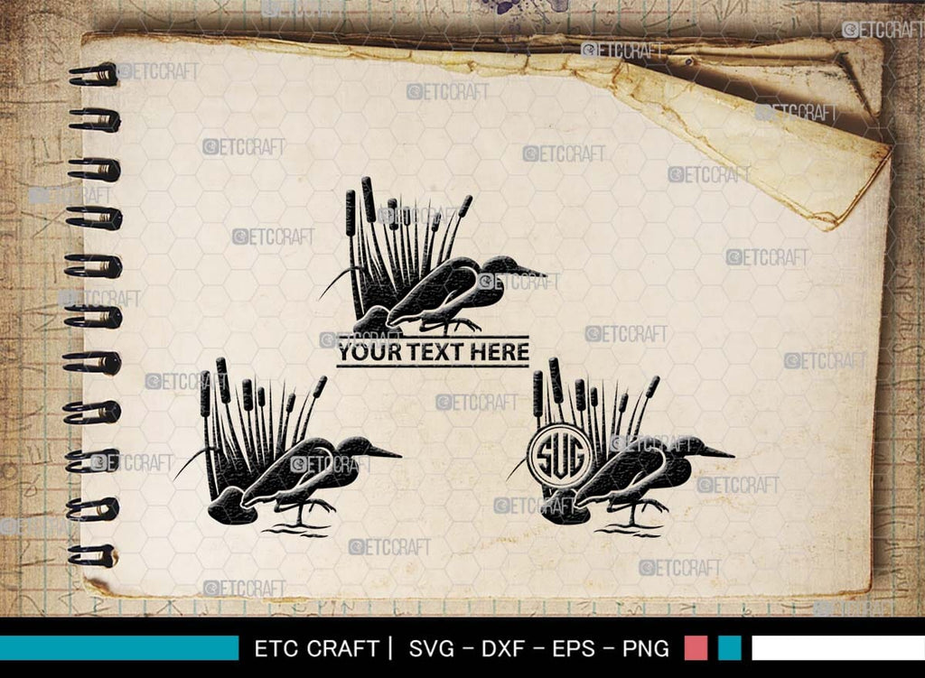 Heron SVG, Heron Silhouette, Bird Svg, Heron Reeds Svg, Lake Reeds Svg ...