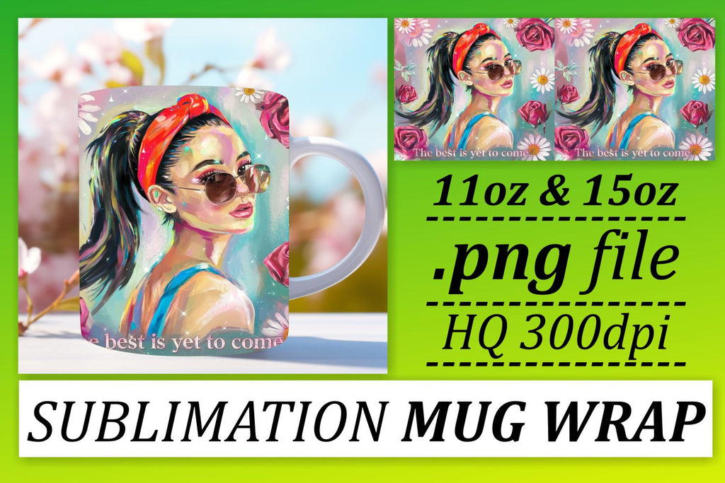 High-resolution mug wraps, ensure great results! , Woman - So Fontsy