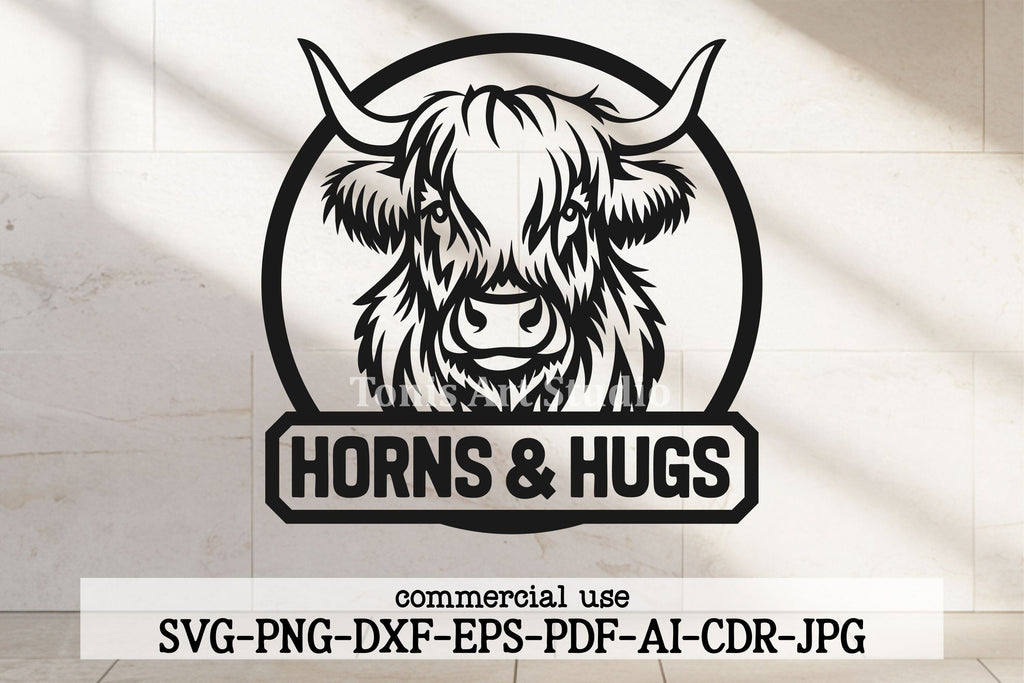 Highland Cow Name Sign SVG | Laser Cut File - So Fontsy