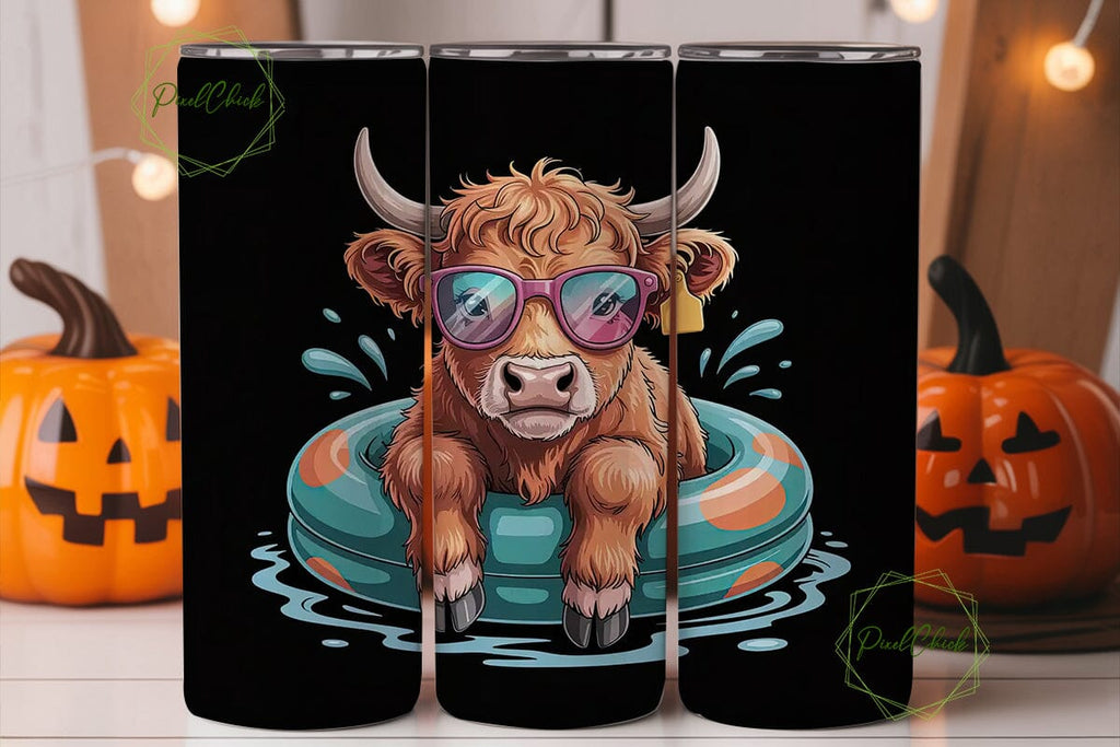 Highland Cow Pool Party 20oz Tumbler - So Fontsy