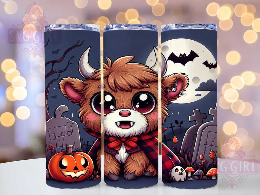 Highland Cow Tumbler, Vampire Cow Tumbler, 20oz Sublimation, Halloween ...