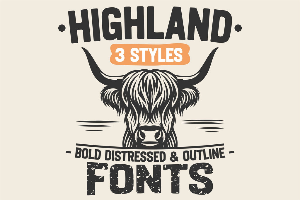 Highland Font Bundle | Western Rustic Vintage Serif Font - So Fontsy