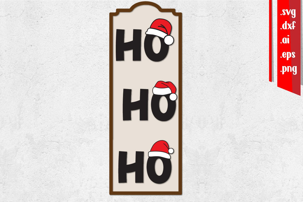 Ho Ho Ho Sign Laser Cut, Hohoho - So Fontsy