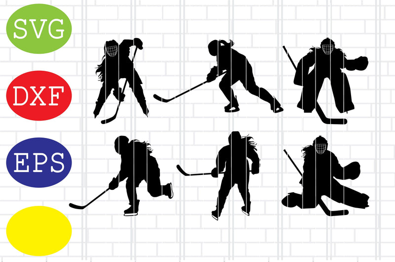 Hockey Girl Silhouette, Ice Hockey Svg, Hockey SticksSvg, Winter Sport ...