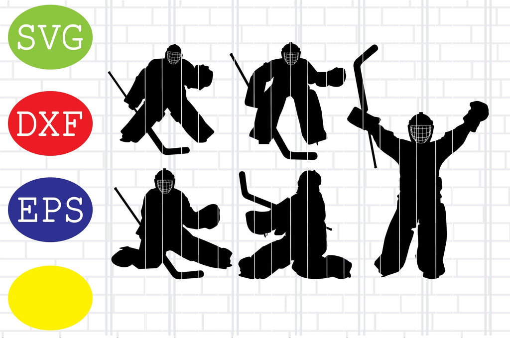 Hockey Goalie Silhouette Svg, Ice Hockey Svg, Hockey SticksSvg, Winter ...