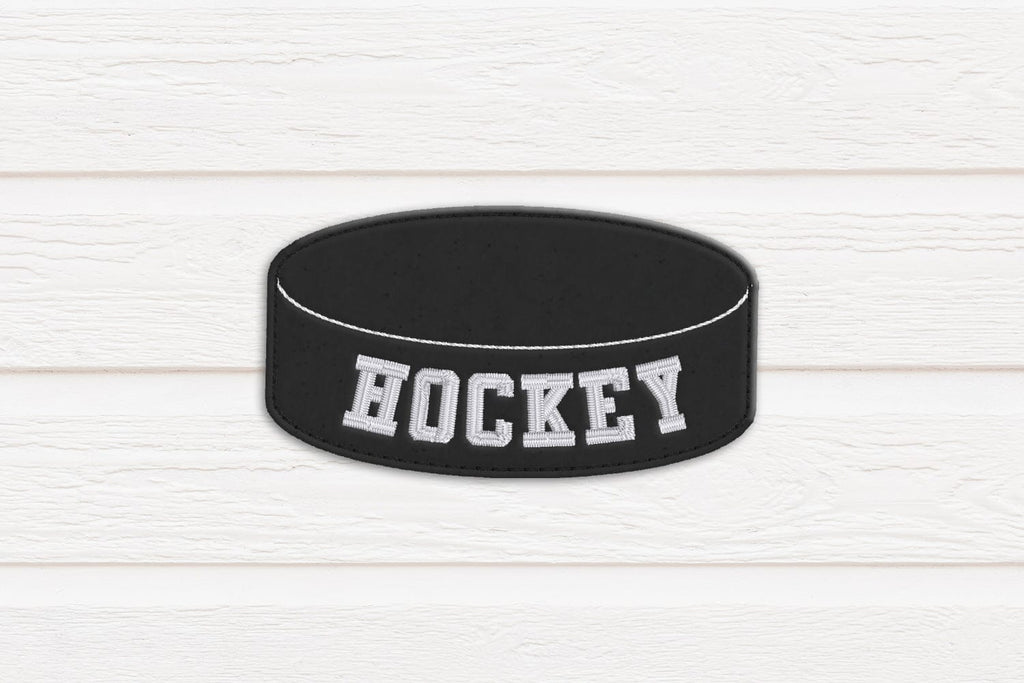 Hockey Puck ITH Feltie Embroidery - So Fontsy