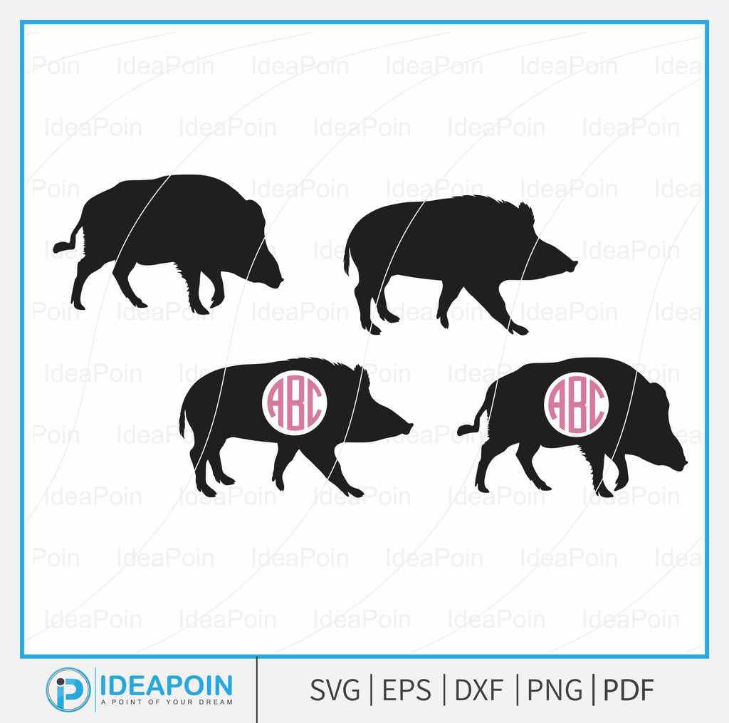 Hog Hunting monogram, Bay dogs and feral hog Svg - Bay dogs and feral ...