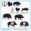 Hog Hunting monogram, Bay dogs and feral hog Svg - Bay dogs and feral ...