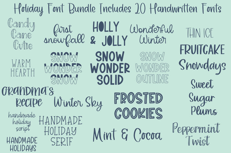 Holiday Handwritten Font Bundle for Cricut,Cute Christmas Handwriting ...