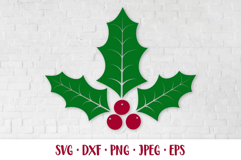 Holly Berry SVG. Christmas plant holly berries and leaves - So Fontsy