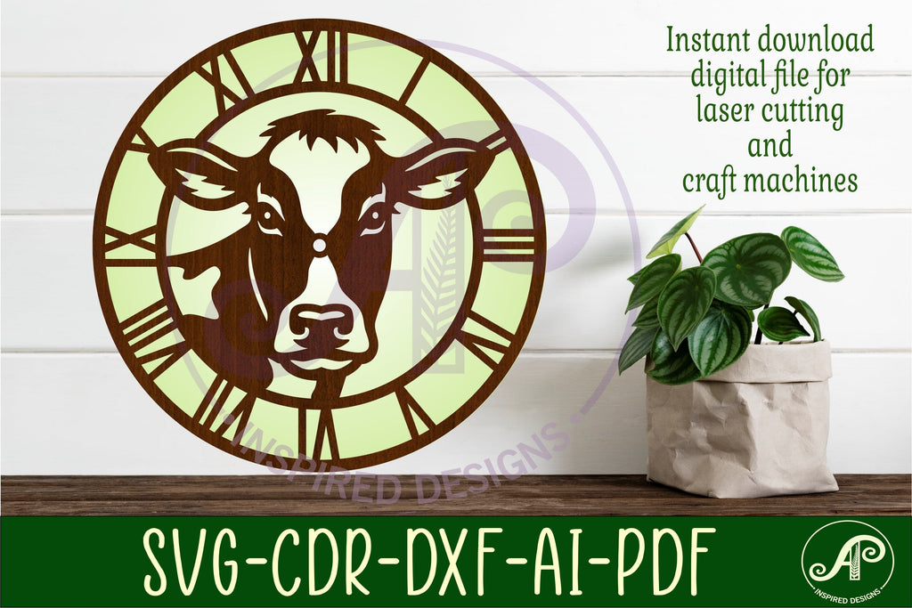 Holstein Cow Clock SVG Milking Cow Wall Clocks - So Fontsy