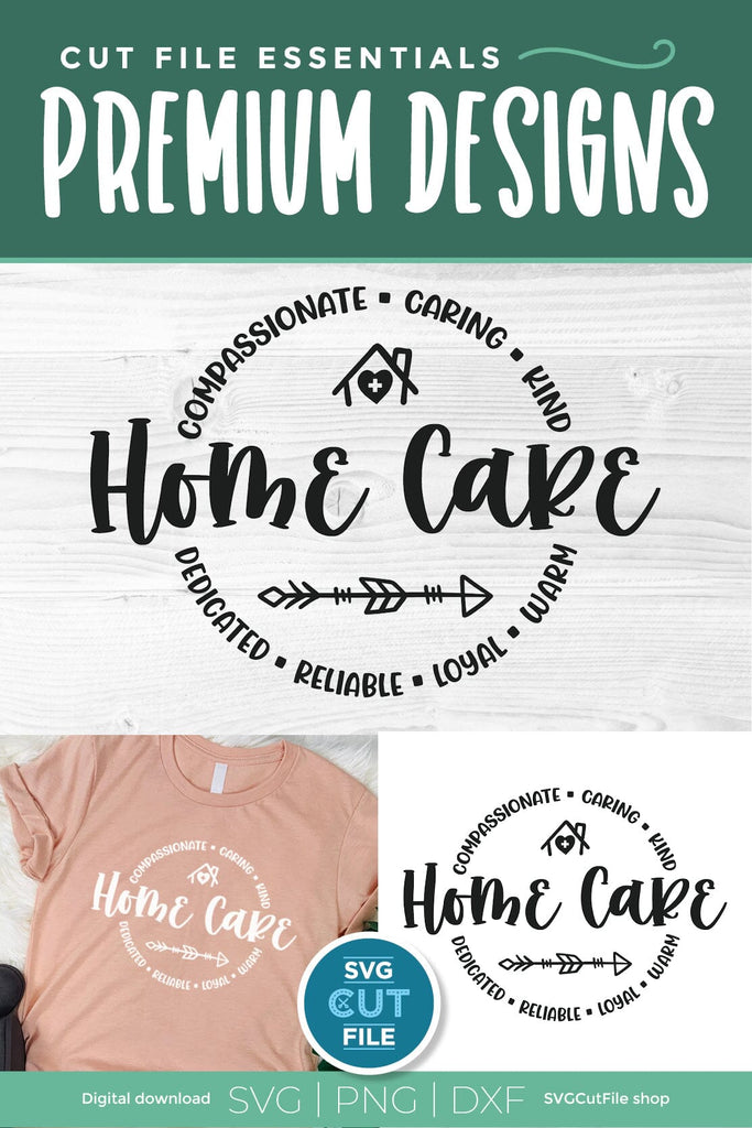 Home Care svg with round circle for men or women - So Fontsy