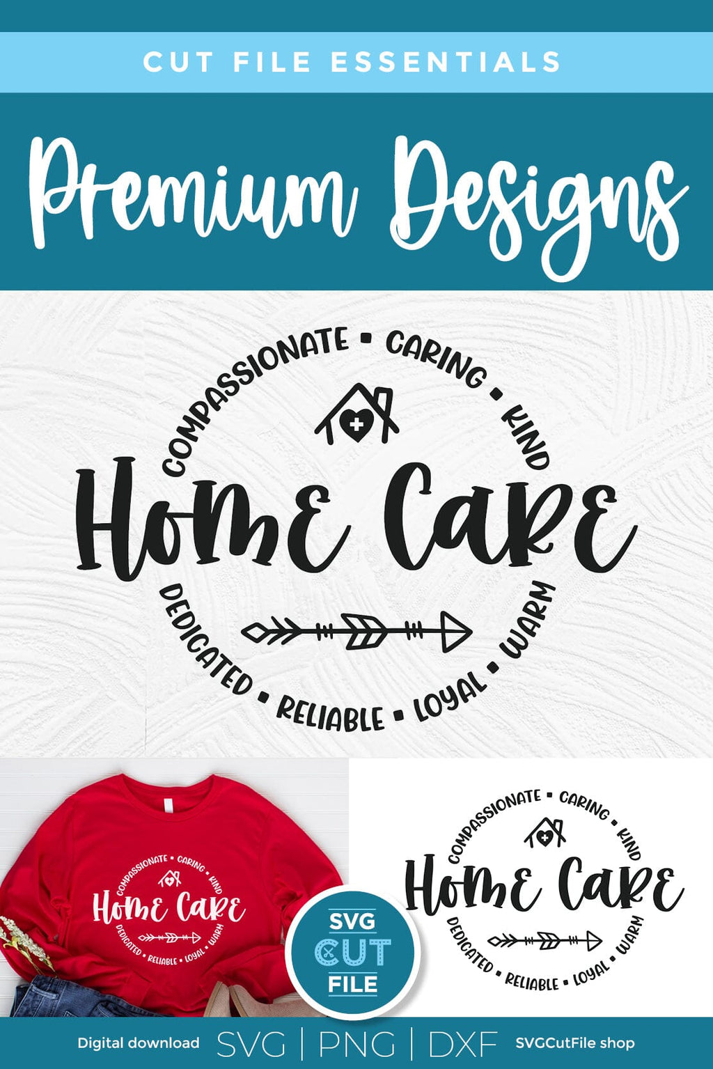 Home Care svg with round circle for men or women - So Fontsy