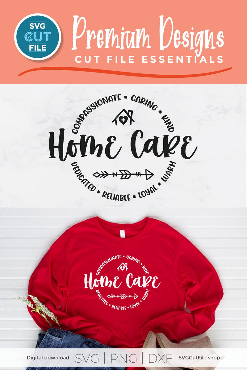 Home Care svg with round circle for men or women - So Fontsy