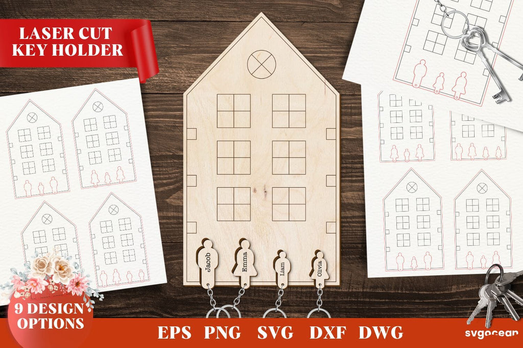 Home Key Holders Laser Cut Files - So Fontsy